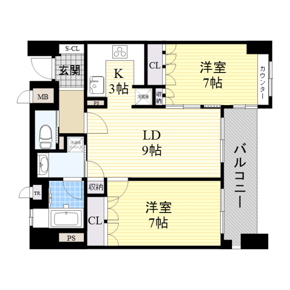 OsakaMetro御堂筋線 梅田駅 地上15階建て（地下1階付き） 築17年 大阪府大阪市北区西天満6丁目 (13.3万円／2LDK (洋室7 洋室7 LDK12)／60.57㎡)｜賃貸物件 ...