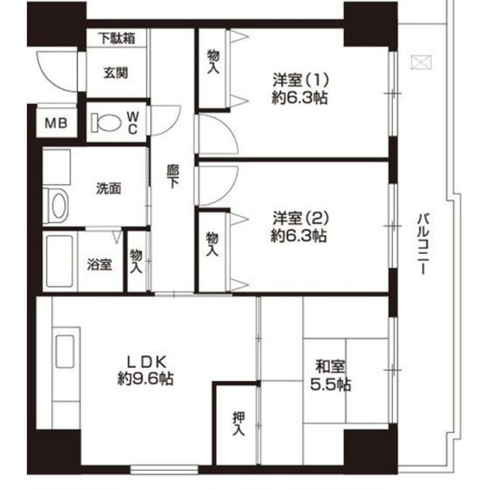 ノイ・ディアール御池 京都府京都市中京区亀屋町 (18万円／3LDK (和室5.5 洋室6.3 洋室6.3 LDK9.6)／67.31㎡)｜賃貸物件(賃貸マンション・アパート・一戸建て)の住宅 ...