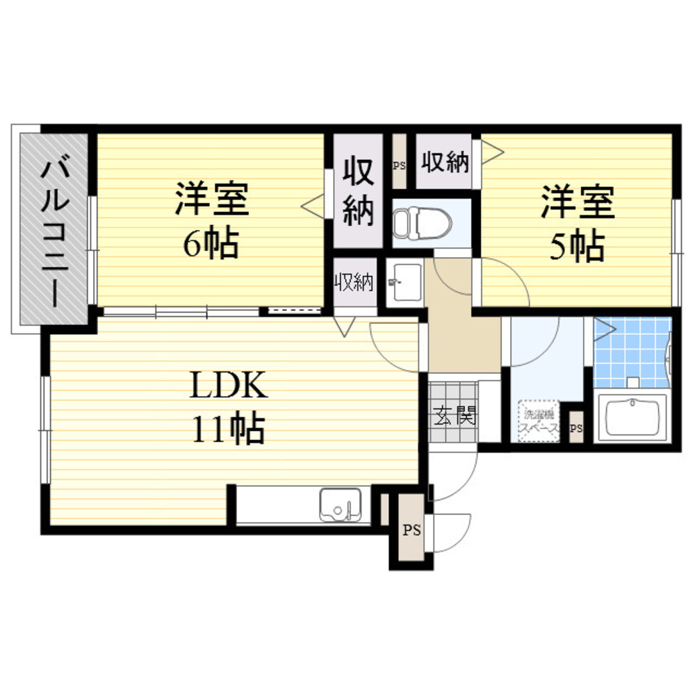 セゾンエスポワール1 大阪府池田市井口堂1丁目 (8.5万円／2LDK (洋室5 洋室6 LDK11)／51.94㎡)｜賃貸物件(賃貸マンション・アパート・一戸建て)の住宅情報・お部屋探しなら ...