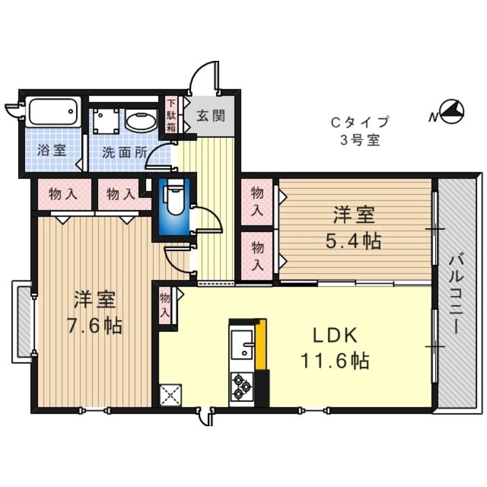 南海高野線 堺東駅 地上3階建て 築11年 大阪府堺市堺区陵西通 (10.2万円／2LDK (洋室5.4 洋室7.6 LDK11.6)／61.21㎡)｜賃貸物件(賃貸マンション・アパート・一戸 ...