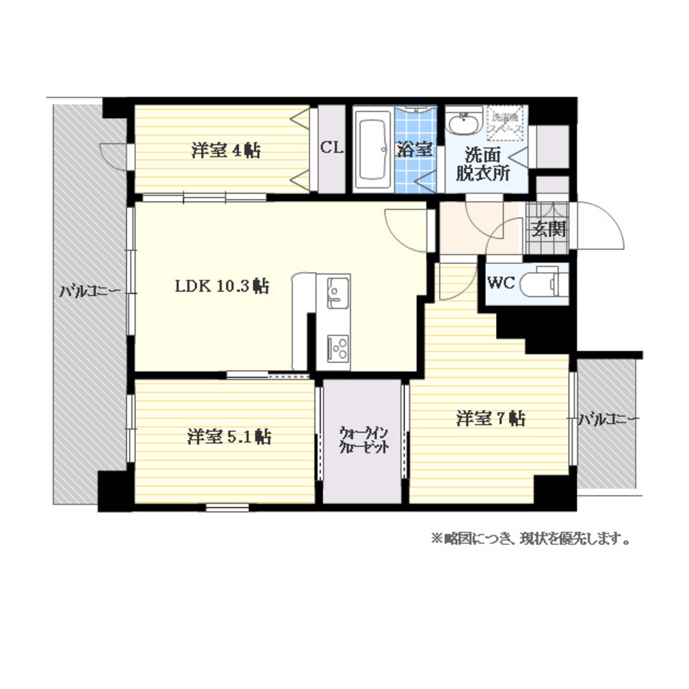 Modern Palazzo 大濠公園2 福岡県福岡市中央区大手門3丁目 (15.7万円／3LDK (洋室4 洋室5.1 洋室7 LDK10.3)／62.3㎡)｜賃貸物件(賃貸マンション ...