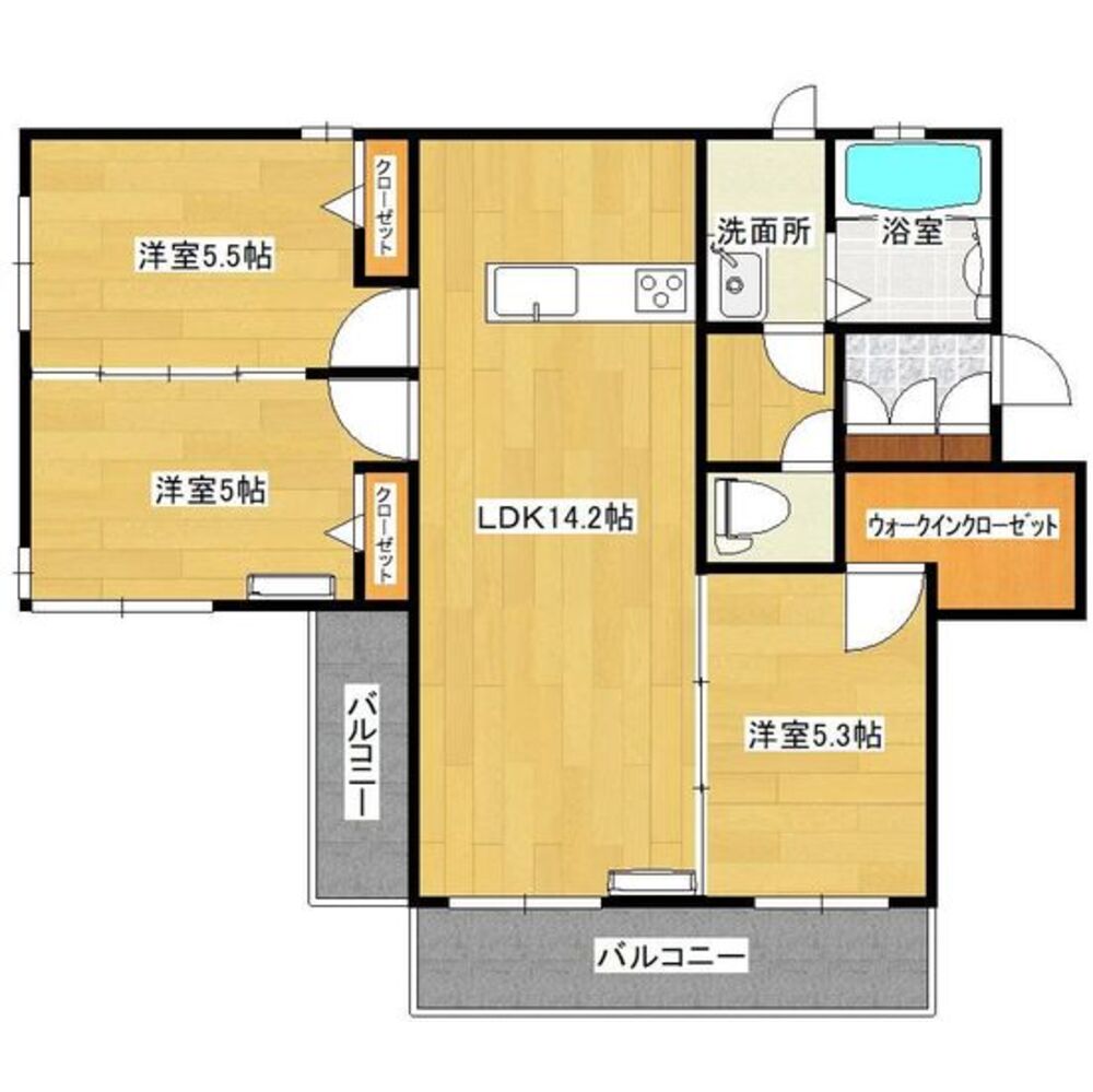 シャーメゾン薬院 福岡県福岡市中央区薬院2丁目 (16万円／3LDK (洋室5 洋室5.3 洋室5.5 LDK14.2)／68.33㎡)｜賃貸物件(賃貸マンション・アパート・一戸建て)の住宅 ...