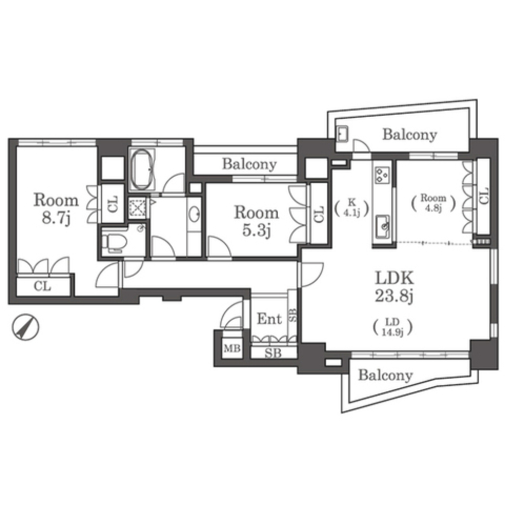 グランドメゾン赤坂けやき通り 福岡県福岡市中央区赤坂3丁目 (23万円／2LDK (洋室5.3 洋室8.7 LDK23.8)／91.03㎡)｜賃貸物件(賃貸マンション・アパート・一戸建て)の ...