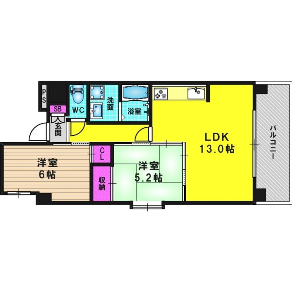 サンモール西京極 京都府京都市右京区西京極午塚町 (8.6万円／2LDK (和室5.2 洋室6 LDK13)／55.61㎡)｜賃貸物件(賃貸マンション・アパート・一戸建て)の住宅情報・お ...