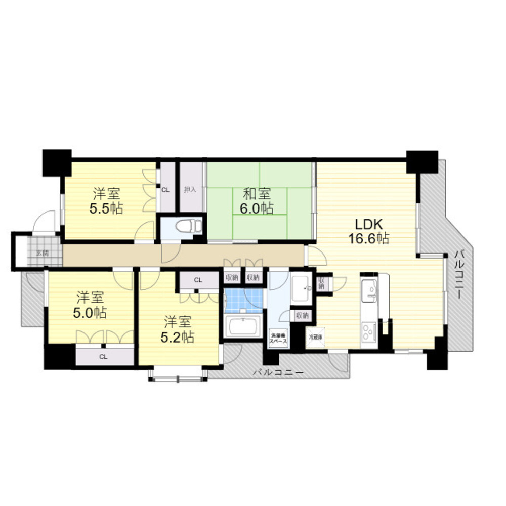 阪急神戸本線 中津駅 地上14階建て 築22年 大阪府大阪市北区中津3丁目 (19.8万円／4LDK (洋室5 洋室5 洋室7 LDK24.7)／90.95㎡)｜賃貸物件(賃貸マンション ...