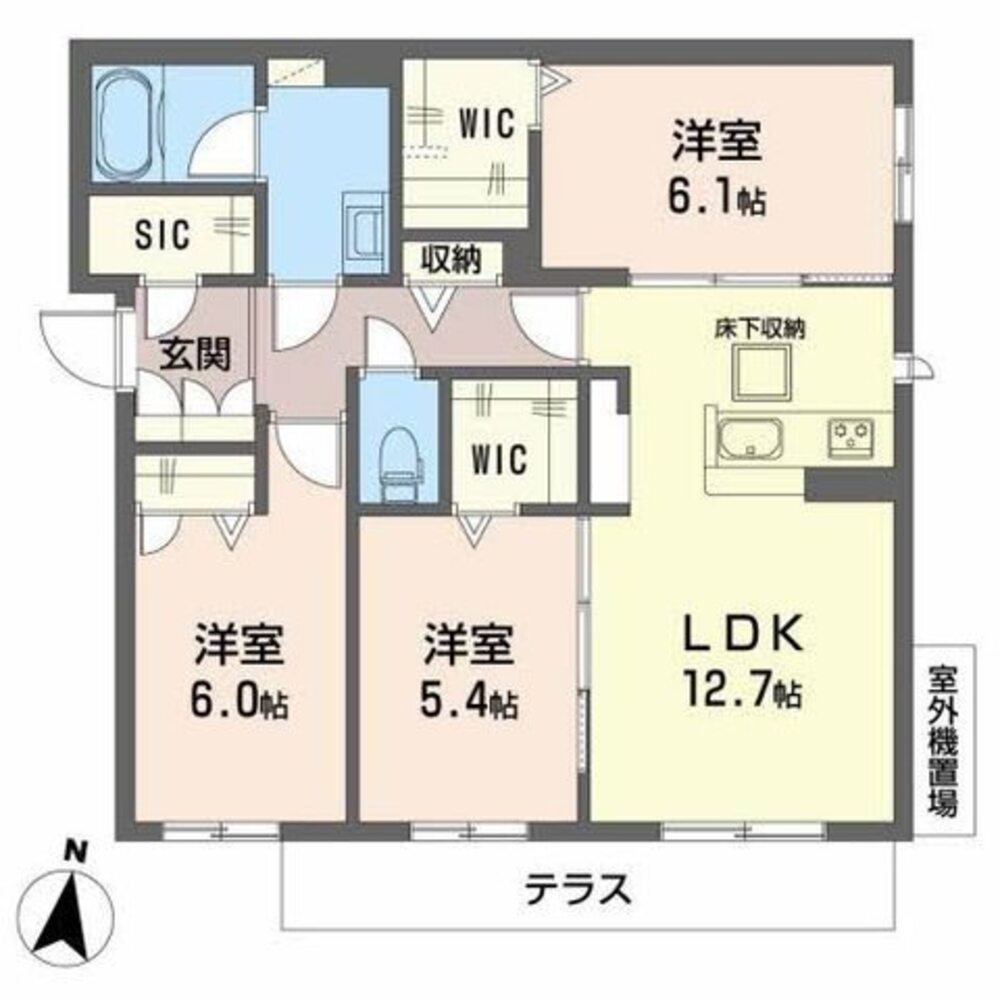 阪和線 百舌鳥駅 地上3階建て 築1年未満 大阪府堺市北区百舌鳥赤畑町3丁 (15.2万円／3LDK (洋室5.4 洋室6 洋室6.1 LDK12.7)／75.13㎡)｜賃貸物件(賃貸 ...