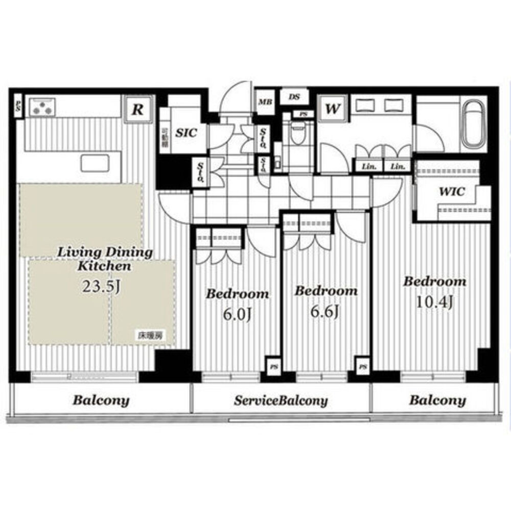 名古屋市営地下鉄鶴舞線 いりなか駅 地上3階建て 築1年未満 愛知県名古屋市昭和区南山町 (50万円／3LDK (洋室6 洋室6.6 洋室10.4 LDK23.5)／108.12㎡)｜賃貸物件 ...