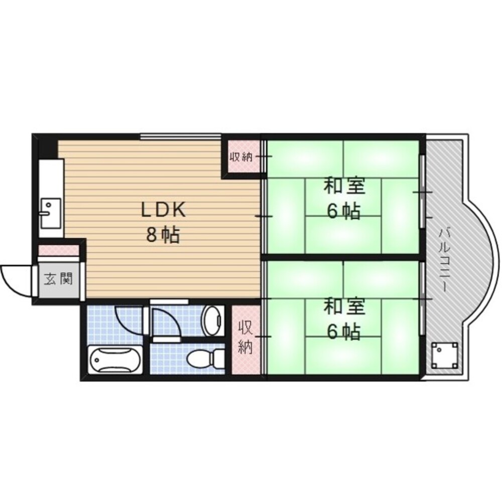 TO-HO-マンション第2 兵庫県宝塚市三笠町 (5.8万円／2LDK (和室6 洋室6 LDK8)／41.85㎡)｜賃貸物件(賃貸マンション・アパート・一戸建て)の住宅情報・お部屋探しなら ...