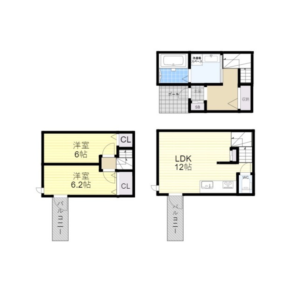 京都市営地下鉄東西線 山科駅 地上3階建て 築4年 京都府京都市山科区竹鼻西ノ口町 (11.8万円／2LDK (洋室6 洋室6.2 LDK12)／63.61㎡)｜賃貸物件(賃貸マンション ...