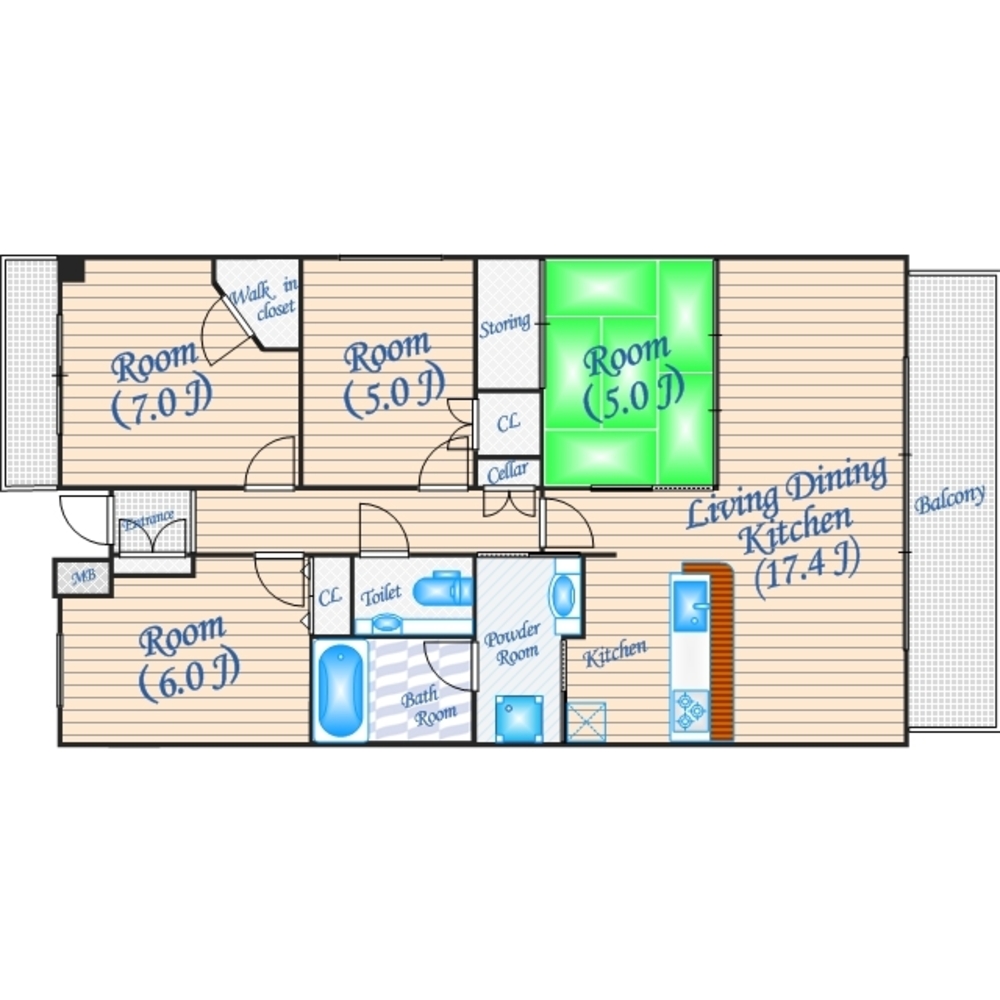 ル・サンク南千里ローレルコート 大阪府吹田市津雲台1丁目 (24万円／4LDK (和室5 洋室5 洋室6 洋室7 LDK17.4)／87.62㎡)｜賃貸物件(賃貸マンション・アパート・一戸建て ...