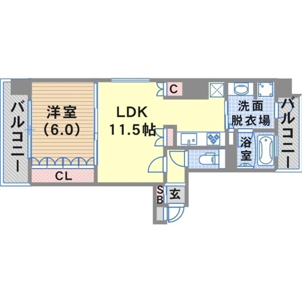 リーガル神戸三宮山手 兵庫県神戸市中央区下山手通2丁目 (12.8万円／1LDK (洋室6 LDK11.5)／47.28㎡)｜賃貸物件(賃貸マンション・アパート・一戸建て)の住宅情報・お ...