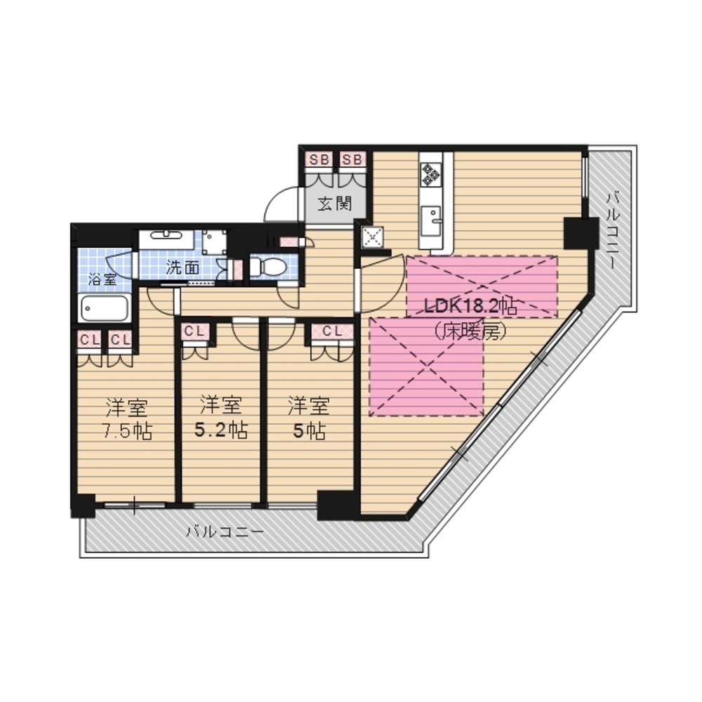 ザ・宝塚タワー 兵庫県宝塚市南口2丁目 (20.7万円／3LDK (洋室5 洋室5.2 洋室7.5 LDK14.7)／94.84㎡)｜賃貸物件(賃貸マンション・アパート・一戸建て)の住宅情報 ...