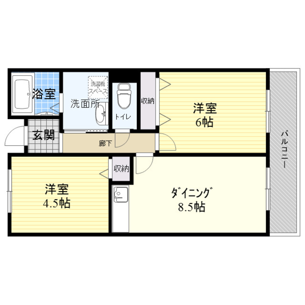 ヴィラハピネス西荻館 東京都杉並区松庵2丁目 (12万円／2LDK (洋室4.5 洋室6 LDK8.5)／42.74㎡)｜賃貸物件(賃貸マンション・アパート・一戸建て)の住宅情報・お部屋探し ...