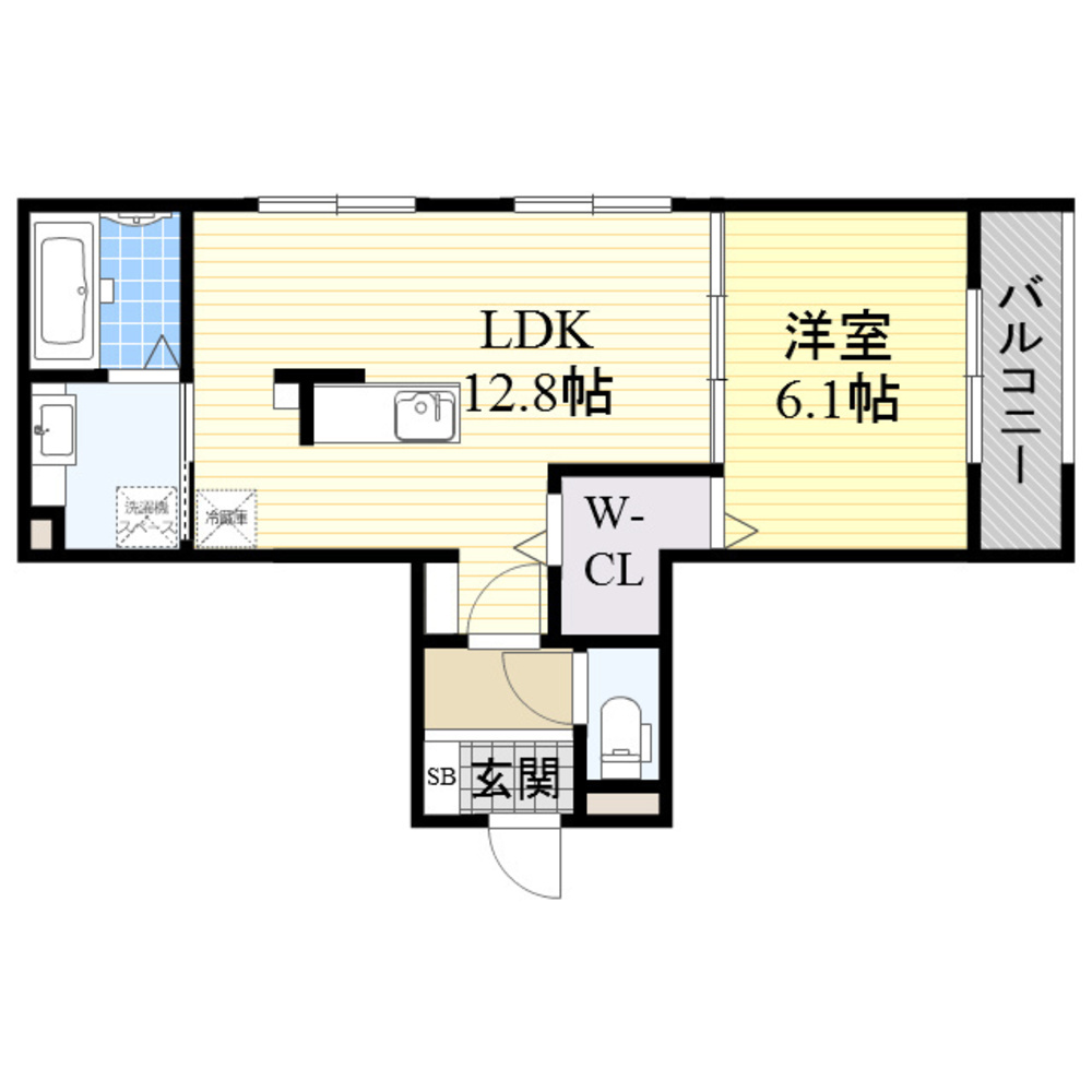 東海道本線（JR西日本） 茨木駅 地上3階建て 築12年 大阪府茨木市中穂積3丁目 (11万円／1LDK (洋室6.1 LDK12.8)／46.16㎡)｜賃貸物件(賃貸マンション・アパート ...