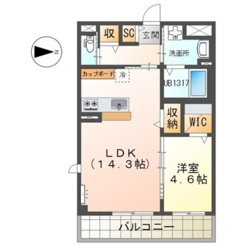 GR御器所 愛知県名古屋市昭和区緑町3丁目 (9.4万円／1LDK (洋室4.6 LDK14.3)／47.3㎡)｜賃貸物件(賃貸マンション・アパート・一戸建て)の住宅情報・お部屋探しなら ...