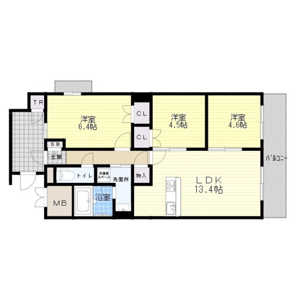 ルナソレイユ緑地公園 大阪府豊中市寺内1丁目 (13.3万円／3LDK (洋室4.5 洋室4.6 洋室6.4 LDK13.4)／65.9㎡)｜賃貸物件(賃貸マンション・アパート・一戸建て)の ...