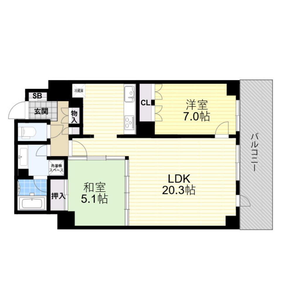 アップルタワー大阪谷町 大阪府大阪市中央区農人橋1丁目 (24.04万円／2LDK (和室5.1 洋室7 LDK20.3)／73.3㎡)｜賃貸物件(賃貸マンション・アパート・一戸建て)の住宅 ...