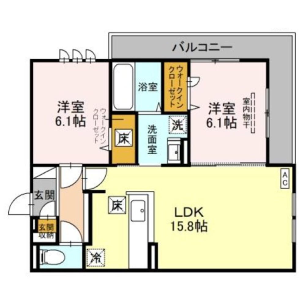 パサログランデ浜寺諏訪森2 大阪府堺市西区浜寺諏訪森町西3丁 (12.9万円／2LDK (洋室6.1 洋室6.1 LDK15.8)／63.6㎡)｜賃貸物件(賃貸マンション・アパート・一戸建て ...