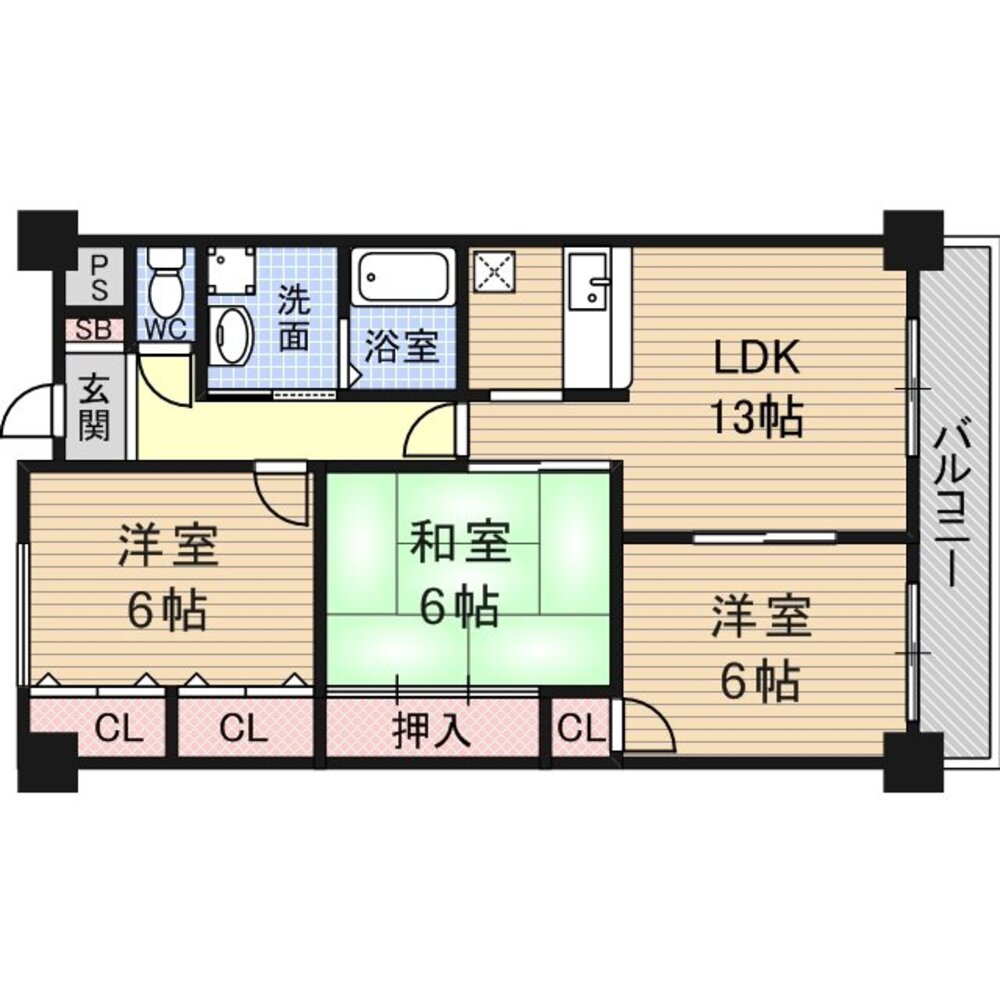 ヌーヴェレール3 大阪府茨木市沢良宜西3丁目 (9.5万円／3LDK (和室6 洋室6 洋室6 LDK13)／68.16㎡)｜賃貸物件(賃貸マンション・アパート・一戸建て)の住宅情報・お ...