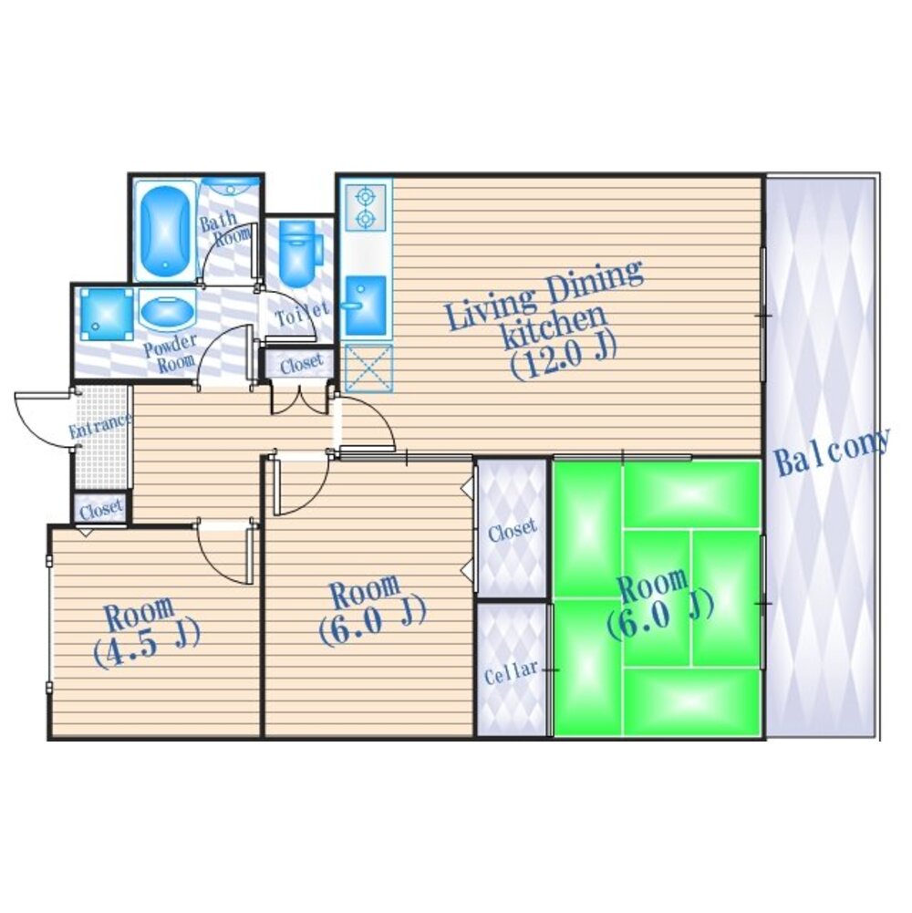 ルミエールしみず 大阪府吹田市清水 (7.8万円／3LDK (和室6 洋室4.5 洋室6 LDK12)／65.13㎡)｜賃貸物件(賃貸マンション・アパート・一戸建て)の住宅情報・お部屋探しなら ...