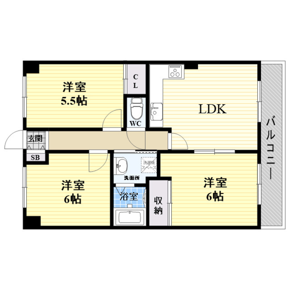 ファミールメゾン 兵庫県尼崎市食満1丁目 (7.7万円／3LDK (洋室5 洋室6 洋室6 LDK9)／61.11㎡)｜賃貸物件(賃貸マンション・アパート・一戸建て)の住宅情報・お部屋探しなら ...