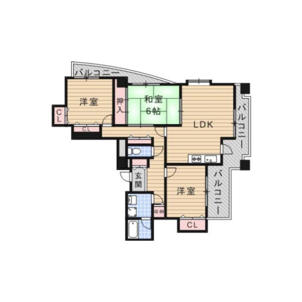 東海道本線（JR西日本） 茨木駅 地上7階建て 築30年 大阪府茨木市松ケ本町 (12.3万円／3LDK (和室6 洋室6 洋室6 LDK12)／76.72㎡)｜賃貸物件(賃貸マンション ...