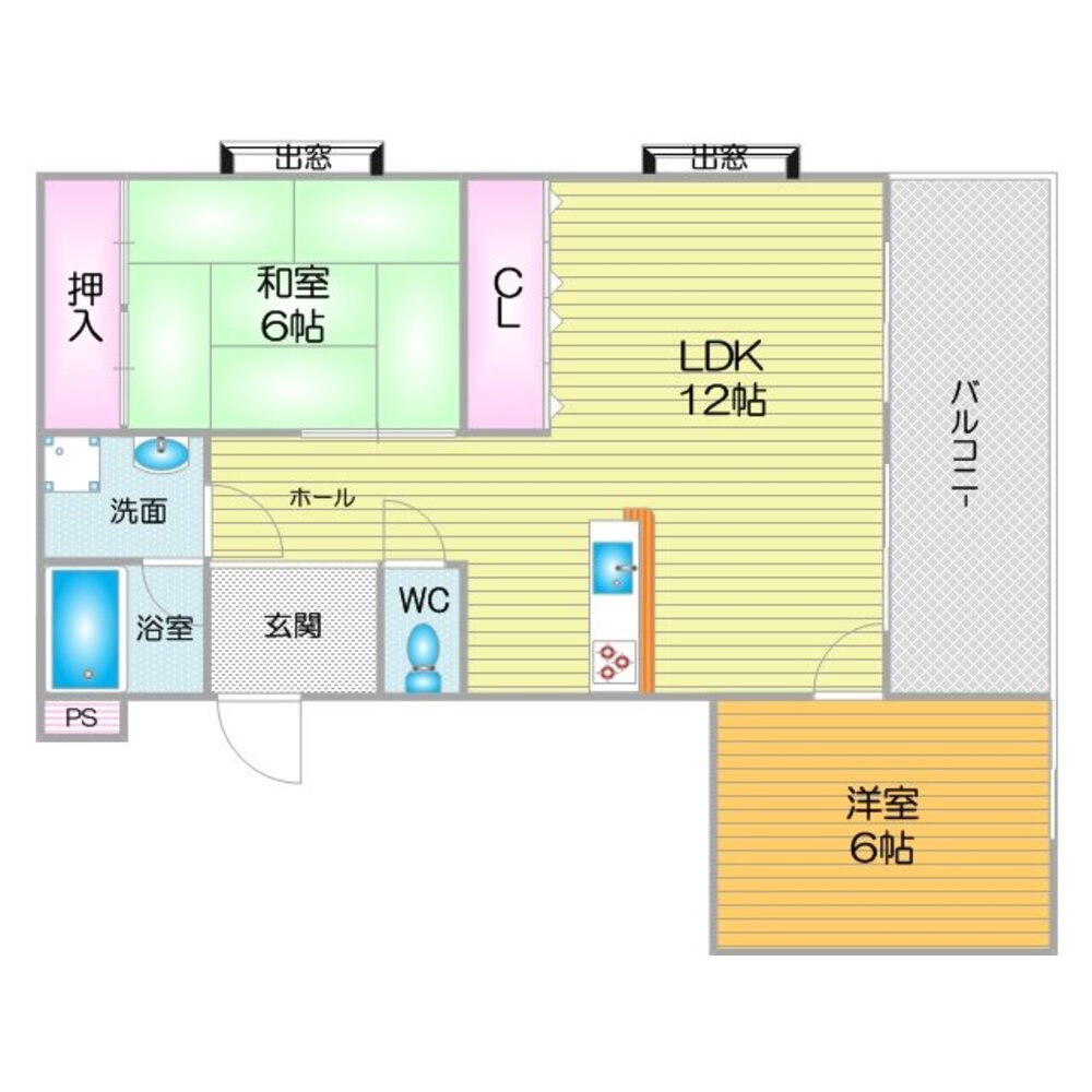 シャトーみかげ 大阪府大阪市住之江区御崎6丁目 (7.8万円／2LDK (和室6 洋室6 LDK12)／56.7㎡)｜賃貸物件(賃貸マンション・アパート・一戸建て)の住宅情報・お部屋探しなら ...
