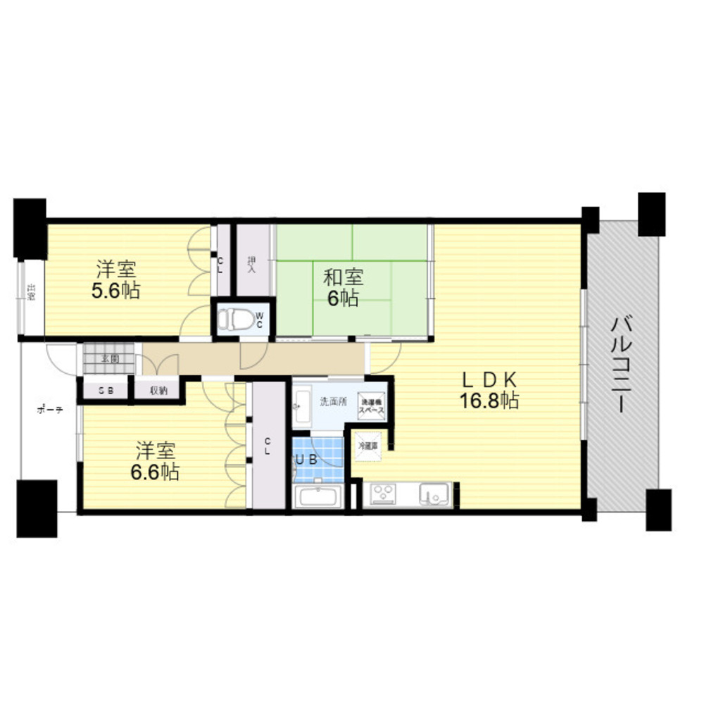 リーデンススクエア宝塚リバージュ 兵庫県宝塚市栄町3丁目 (15.3万円／3LDK (和室6.1 洋室5.6 洋室6.6 LD16.8)／76.4㎡)｜賃貸物件(賃貸マンション・アパート・一戸 ...