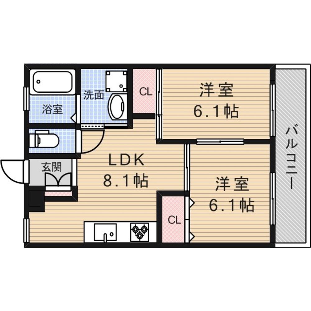 La.Luce恋吾 大阪府池田市鉢塚2丁目 (7.7万円／2LDK (洋室6.1 洋室6.1 LDK8.1)／45.04㎡)｜賃貸物件(賃貸マンション・アパート・一戸建て)の住宅情報・お ...