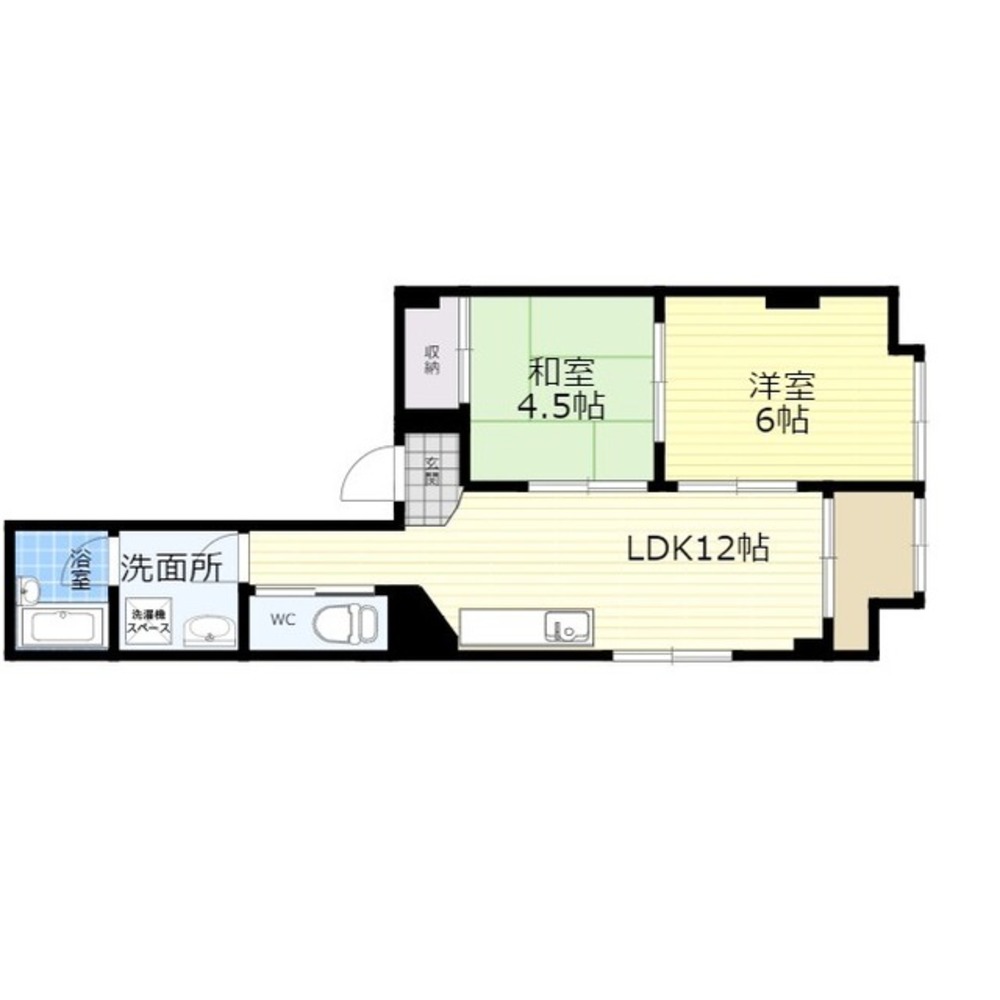 松川ハイツ 広島県広島市南区松川町 (7.5万円／2LDK (和室4.5 和室6 LDK12)／47.1㎡)｜賃貸物件(賃貸マンション・アパート・一戸建て)の住宅情報・お部屋探しならYahoo!不動産