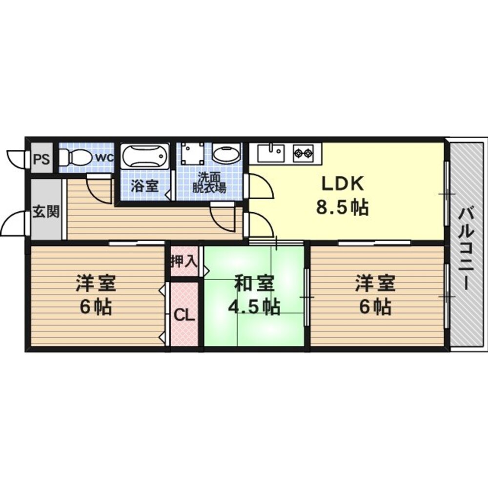 ヴィラステージ豊田 京都府京都市西京区大枝東長町 (7万円／3LDK (和室4.5 洋室6 洋室6 LDK9.5)／59.4㎡)｜賃貸物件(賃貸マンション・アパート・一戸建て)の住宅情報・お ...