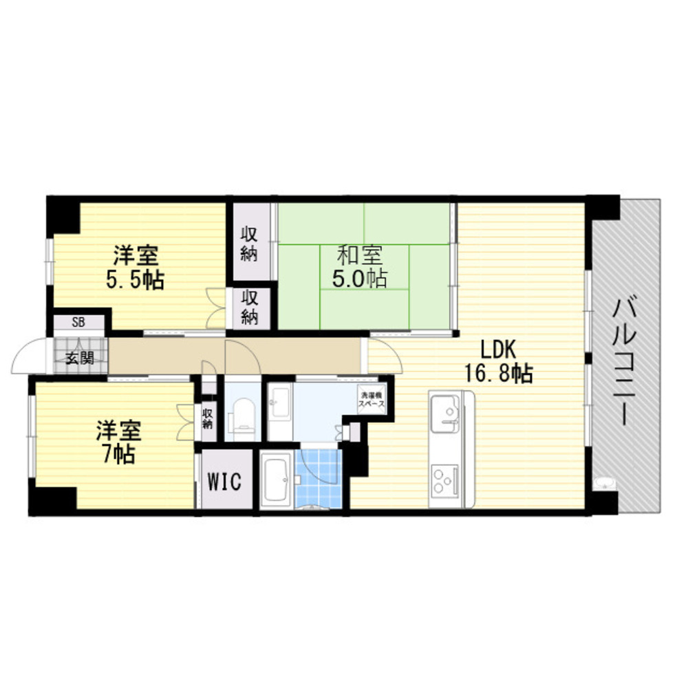 ローレルコート豊中 大阪府豊中市本町3丁目 (18.5万円／3LDK (和室5 洋室5.5 洋室7 LDK16.8)／76.6㎡)｜賃貸物件(賃貸マンション・アパート・一戸建て)の住宅情報・お ...
