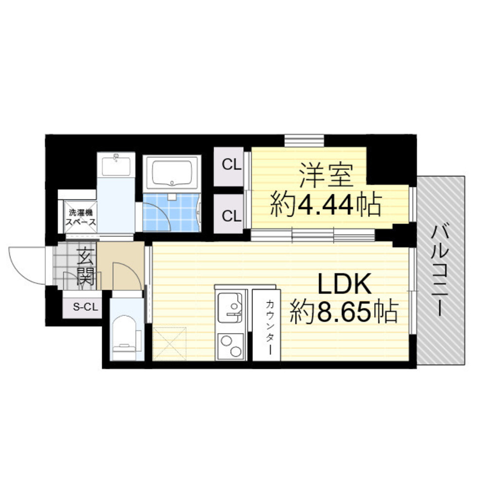 おおさか東線 JR河内永和駅 地上15階建て 築1年未満 大阪府東大阪市長栄寺 (10.4万円／1LDK (洋室4.4 LDK8.6)／34.79㎡)｜賃貸物件(賃貸マンション・アパート・一戸 ...