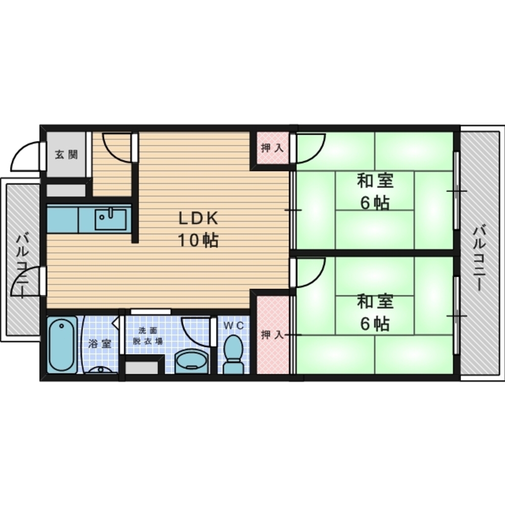 片町線 津田駅 地上4階建て 築46年 大阪府枚方市春日東町2丁目 (5.2万円／2LDK (和室6 和室6 LDK10)／46.89㎡)｜賃貸物件(賃貸マンション・アパート・一戸建て)の住宅 ...