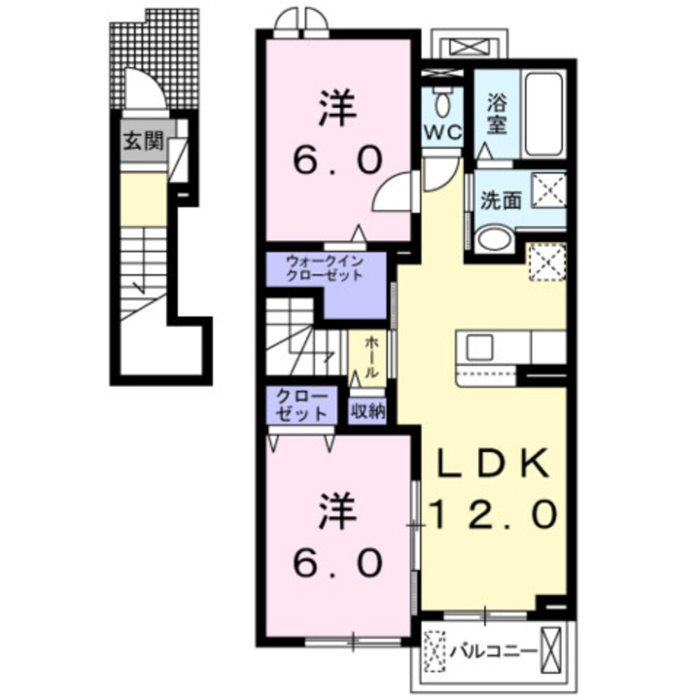 東海道本線（JR西日本） 茨木駅 地上2階建て 築3年 大阪府茨木市郡5丁目 (8.45万円／2LDK (洋室6 洋室6 LDK12)／58.28㎡)｜賃貸物件(賃貸マンション・アパート・一戸 ...