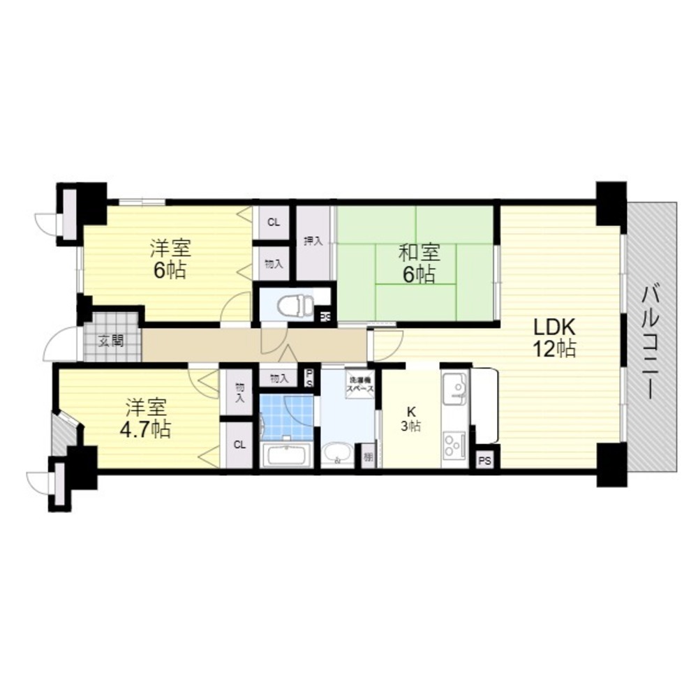 交野グリーンマンション 大阪府交野市私部南2丁目 (9.8万円／3LDK (和室6 洋室4.7 洋室6 LDK12)／71.04㎡)｜賃貸物件(賃貸マンション・アパート・一戸建て)の住宅情報 ...