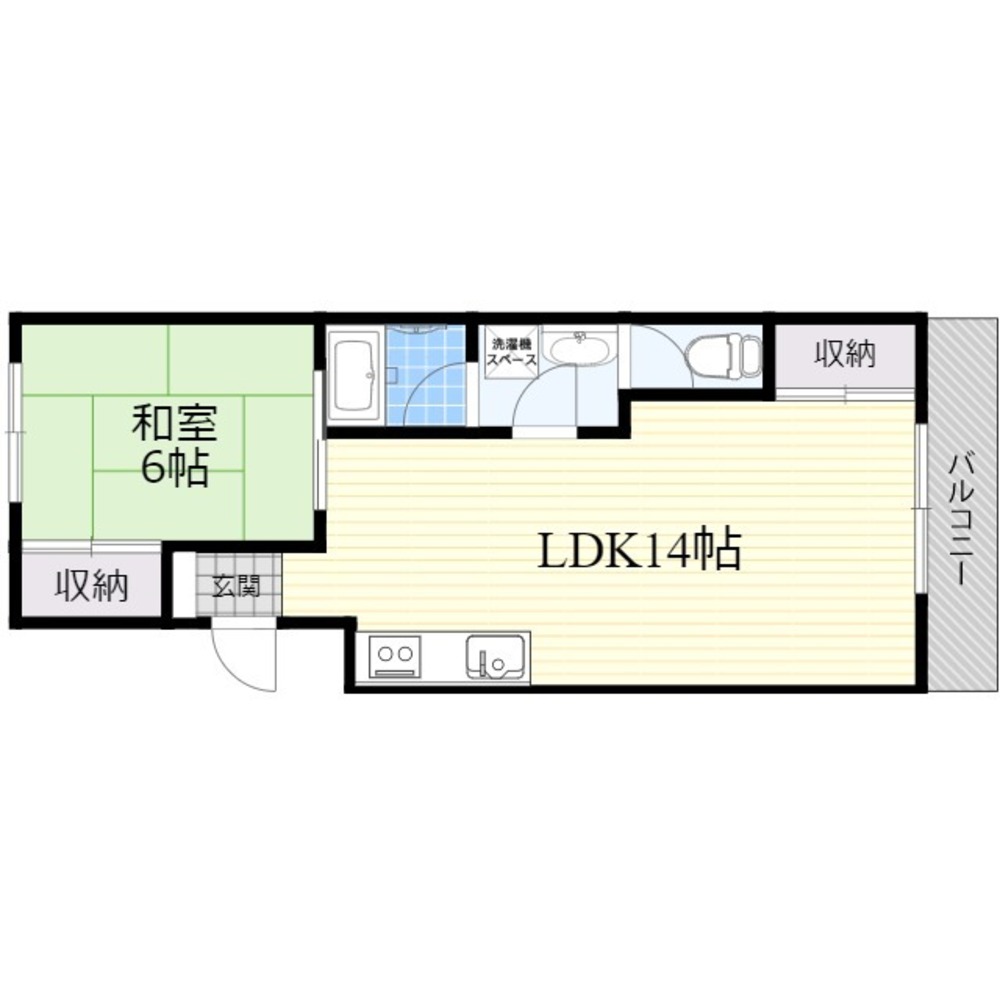 緑地マンション 大阪府豊中市寺内2丁目 (6.2万円／1LDK (和室6 LDK14)／48.12㎡)｜賃貸物件(賃貸マンション・アパート・一戸建て)の住宅情報・お部屋探しならYahoo!不動産