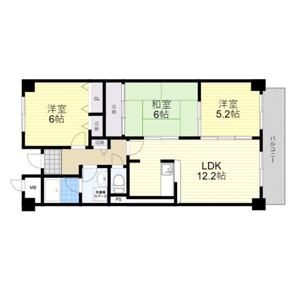キャピタルグレイス 大阪府茨木市郡5丁目 (8.1万円／3LDK (和室6 洋室5.2 洋室6 LDK12.2)／65.37㎡)｜賃貸物件(賃貸マンション・アパート・一戸建て)の住宅情報・お ...