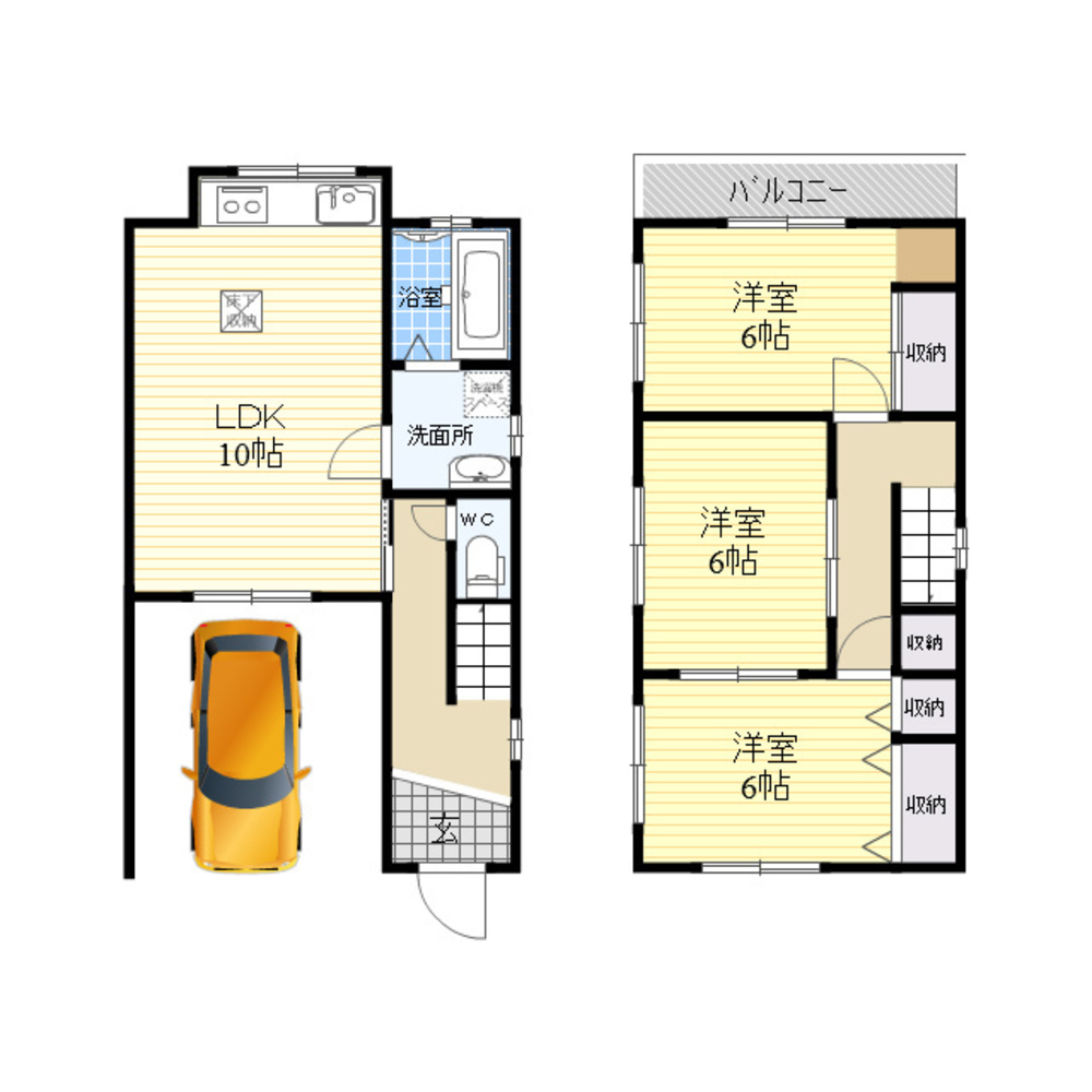 桜井線 京終駅 地上2階建て 築33年 奈良県奈良市南紀寺町4丁目 (4.4万円／3LDK (洋室6 洋室6 洋室6 LDK10)／72.04㎡)｜賃貸物件(賃貸マンション・アパート・一戸建て ...