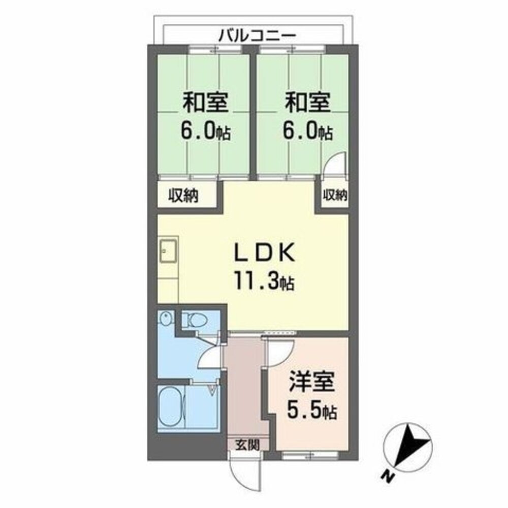 メゾンドール河野 大阪府泉大津市池浦町1丁目 (5.3万円／3LDK (和室6 和室6 洋室5.5 DK6)／55.64㎡)｜賃貸物件(賃貸マンション・アパート・一戸建て)の住宅情報・お ...