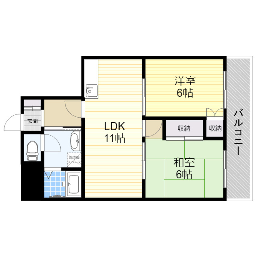 ハイツサニーライフ 大阪府豊中市螢池西町2丁目 (7.6万円／2LDK (和室6 洋室6 LDK11)／54.15㎡)｜賃貸物件(賃貸マンション・アパート・一戸建て)の住宅情報・お部屋探しなら ...