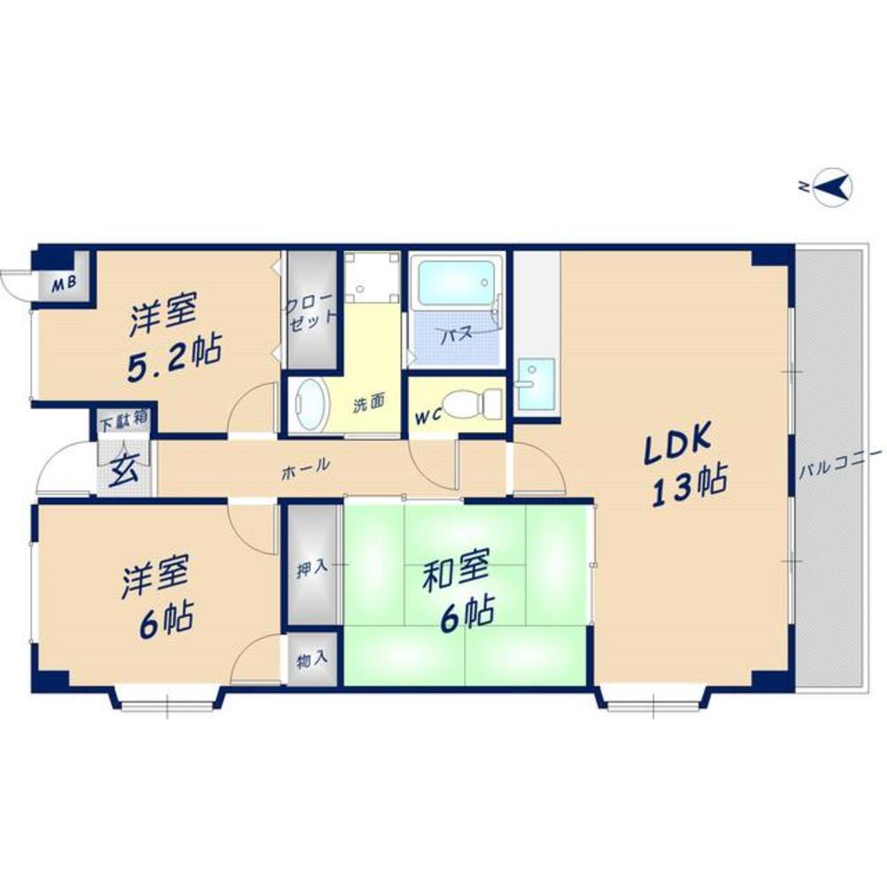 L・コート石切 大阪府東大阪市中石切町2丁目 (8万円／3LDK (和室6 洋室5.2 洋室6 LDK13)／68.04㎡)｜賃貸物件(賃貸マンション・アパート・一戸建て)の住宅情報・お ...