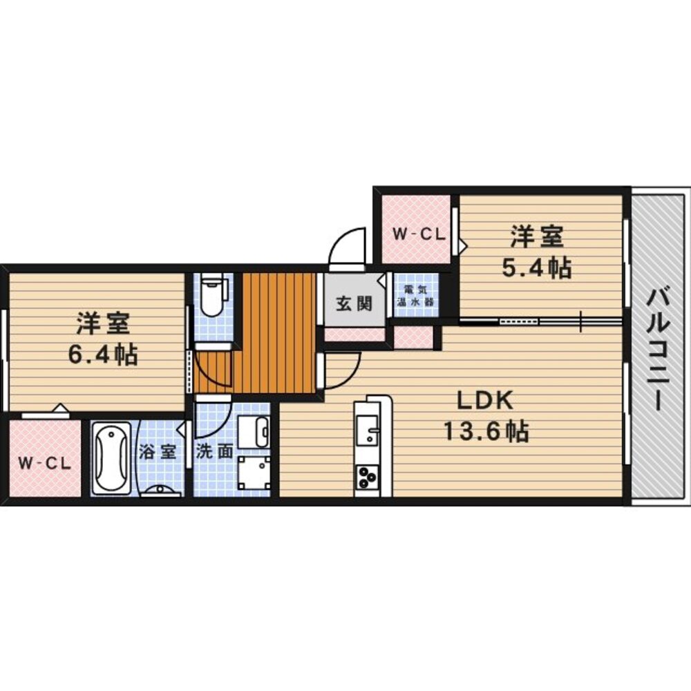 コンフォート蛍池 大阪府豊中市螢池東町4丁目 (11.3万円／2LDK (洋室5.4 洋室6.4 LDK13.6)／61.5㎡)｜賃貸物件(賃貸マンション・アパート・一戸建て)の住宅情報・お ...