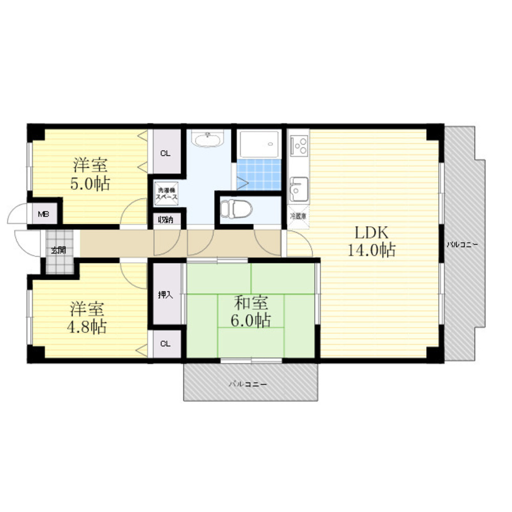 アバンティ千里 大阪府吹田市山田西3丁目 (12.2万円／3LDK (和室6 洋室4.8 洋室5.6 LDK14)／67.79㎡)｜賃貸物件(賃貸マンション・アパート・一戸建て)の住宅情報・お ...