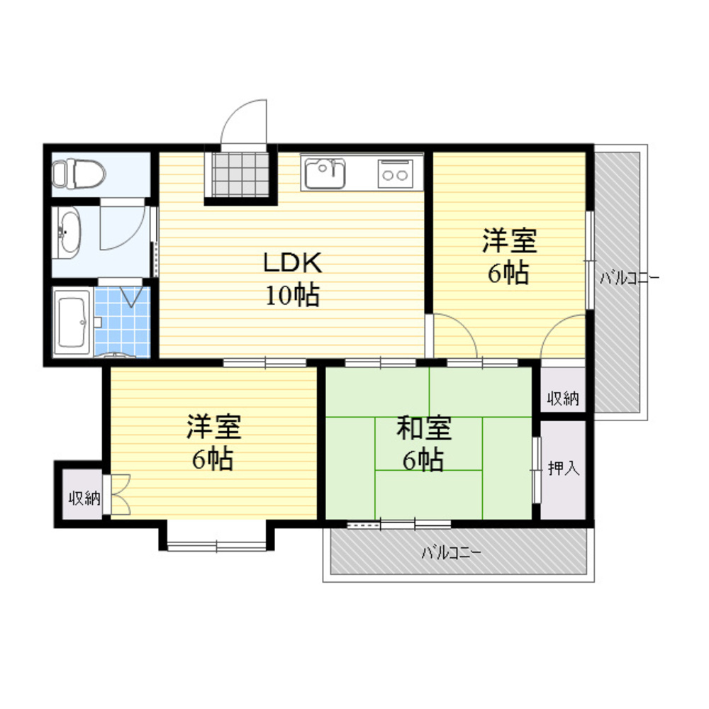 シャトーレジデント寝屋 大阪府寝屋川市寝屋1丁目 (6万円／3LDK (和室6 洋室6 洋室6 LDK10)／54㎡)｜賃貸物件(賃貸マンション・アパート・一戸建て)の住宅情報・お部屋探しなら ...
