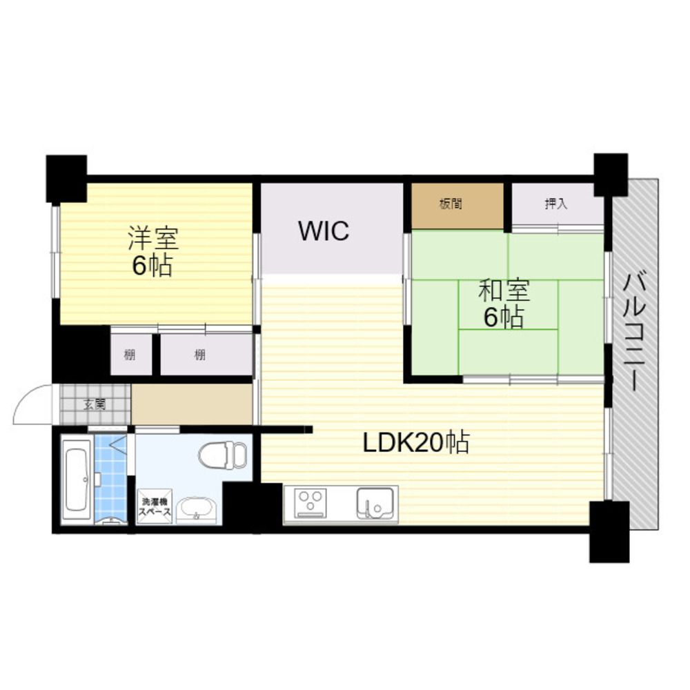 東海道本線（JR西日本） 茨木駅 地上10階建て（地下2階付き） 築56年 大阪府茨木市西駅前町 (12.5万円／2LDK (和室6 洋室6 LDK20)／60.53㎡)｜賃貸物件(賃貸 ...