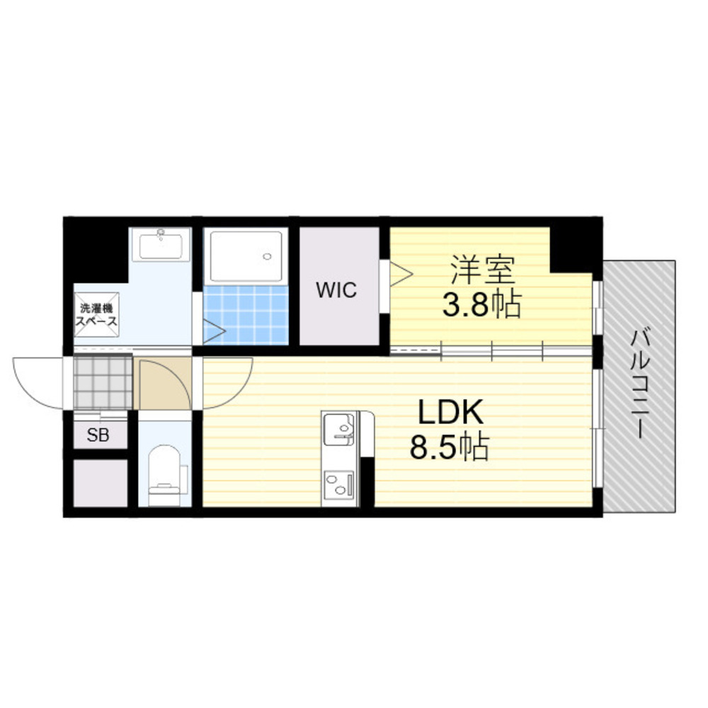 南海高野線 我孫子前駅 地上6階建て 築2年 大阪府大阪市住吉区清水丘2丁目 (6.4万円／1LDK (洋室3.8 LDK8.5)／31.79㎡)｜賃貸物件(賃貸マンション・アパート・一戸建て ...