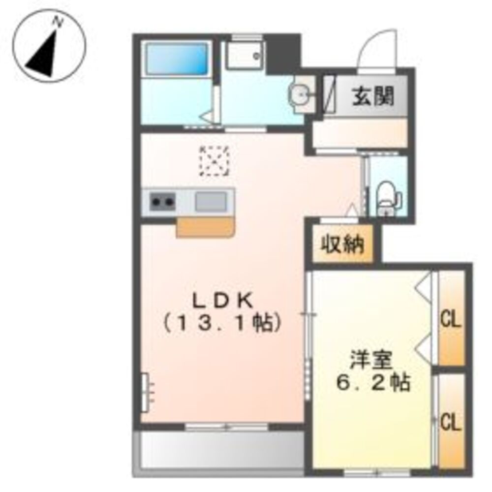 カネハナコートII番館 徳島県徳島市北佐古一番町 (5.8万円／1LDK (洋室6.1 LDK13.1)／46.61㎡)｜賃貸物件(賃貸マンション・アパート・一戸建て)の住宅情報・お部屋探し ...