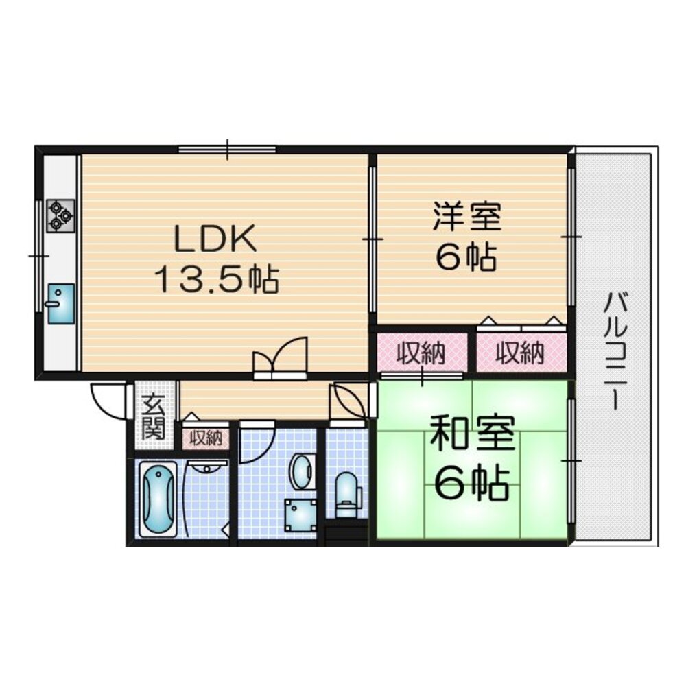 協立コーポ2 大阪府東大阪市加納8丁目 (6万円／2LDK (和室6 洋室6 LDK13.5)／62.8㎡)｜賃貸物件(賃貸マンション・アパート・一戸建て)の住宅情報・お部屋探しならYahoo!不動産