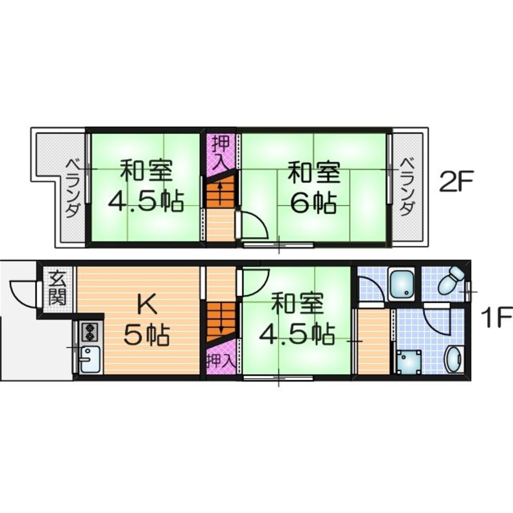 山縣貸家 大阪府大東市泉町1丁目 (4.5万円／3K (和室4.5 和室4.5 和室6 K5)／45㎡)｜賃貸物件(賃貸マンション・アパート・一戸建て)の住宅情報・お部屋探しならYahoo!不動産